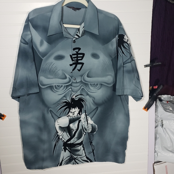 mecca | Shirts | Mecca Sport Anime Button Front Shirt | Poshmark